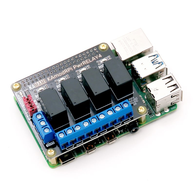 Mikrokontroler.pl – portal dla elektroników » KAmodRPi PwrRELAY4 - moduł 4 przekaźników z ...